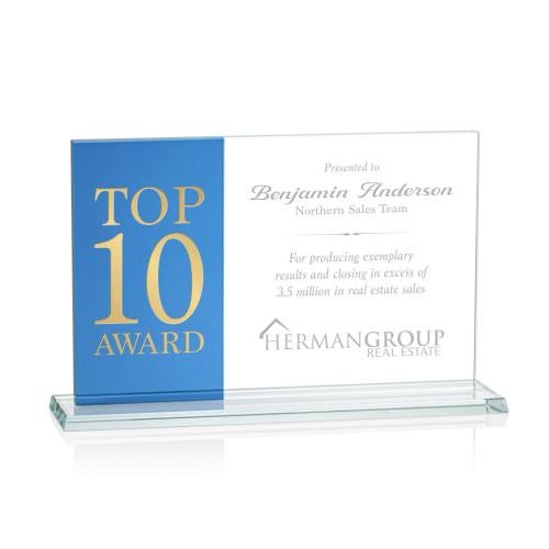 🏆 Composite Horizontal Award - Blue FDN673-L | Employee Recognition Awar